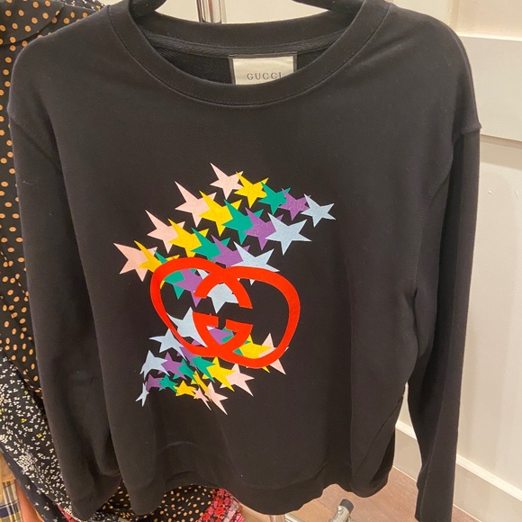 Gucci | Sweaters | Gucci Ss2 Rainbow Stars Crewneck Black | Poshmark